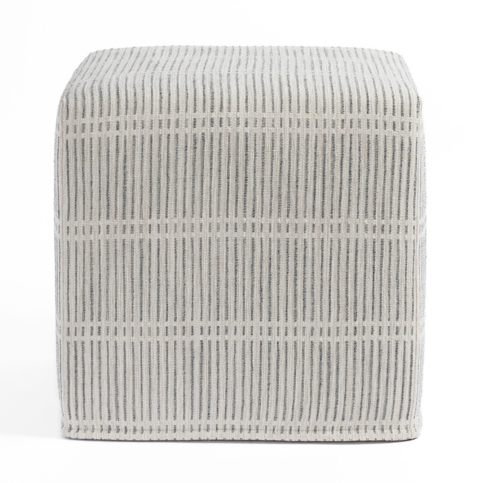 Carson Stripe 16x16 Cube Ottoman, Stone Blue – Tonic Living