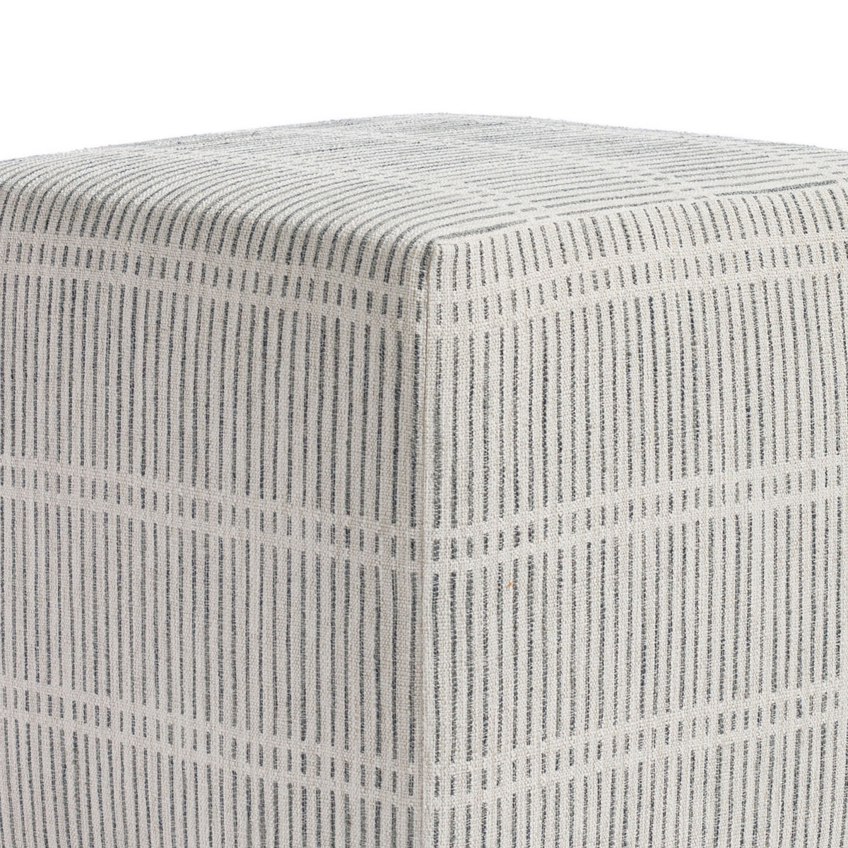 Carson Stripe 16x16 Cube Ottoman, Stone Blue – Tonic Living