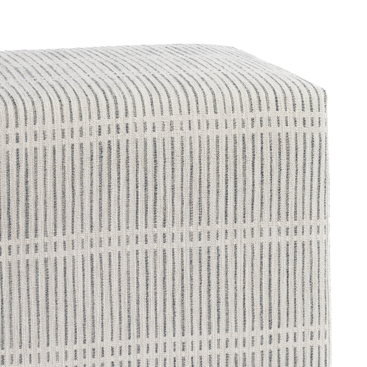 Carson Stripe 16x16 Cube Ottoman, Stone Blue – Tonic Living