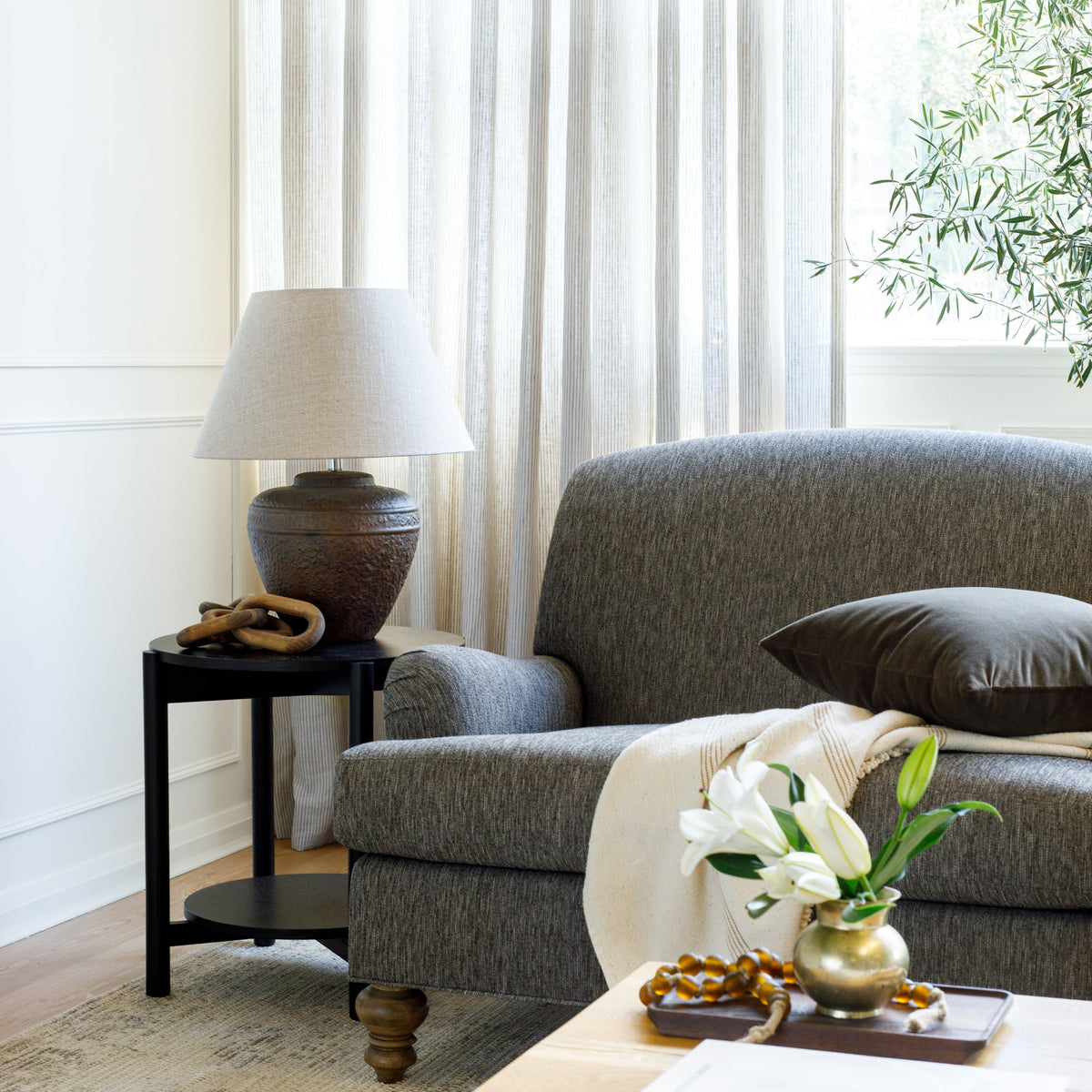 Siena Stripe Linen, Buff – Tonic Living