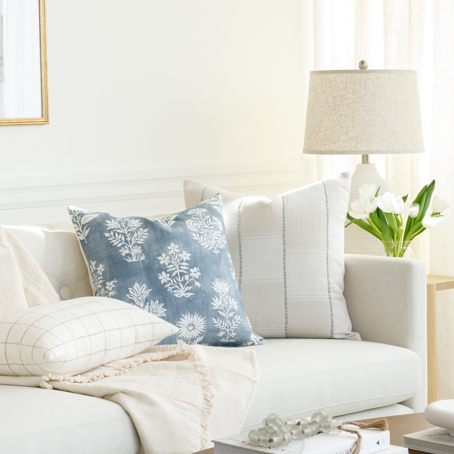 Joyce 22x22 Pillow, Denim – Tonic Living