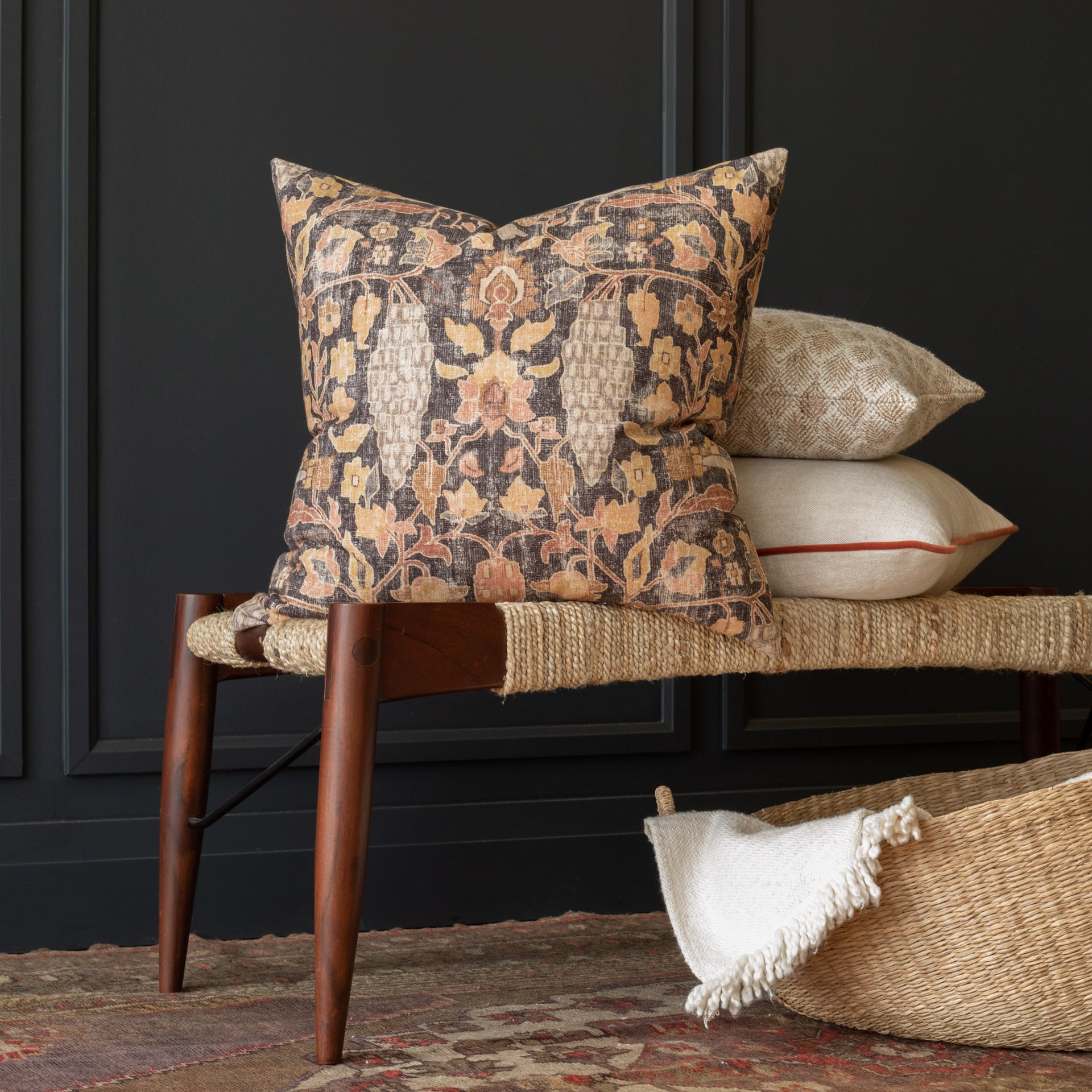 Kalida 22x22 Pillow, Walnut – Tonic Living