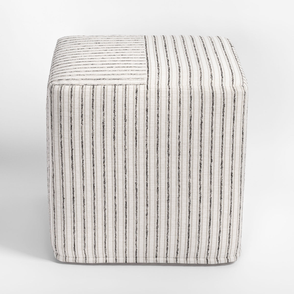 Rodin Stripe 16x16 Cube Ottoman, Natural – Tonic Living